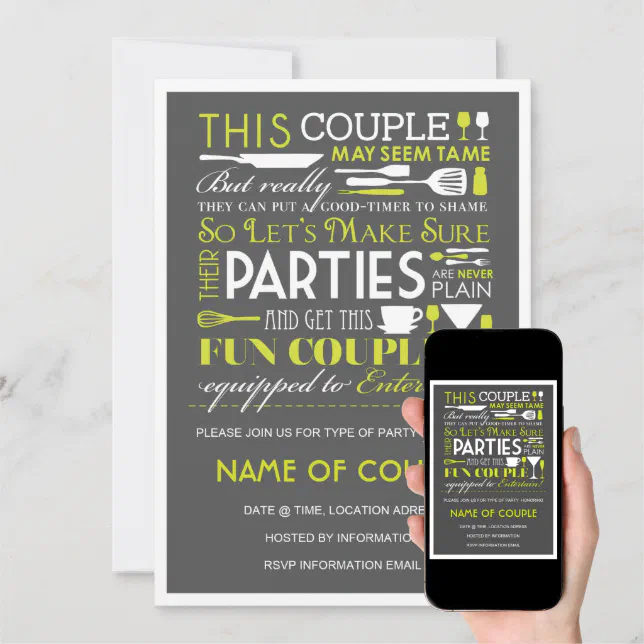 Couples Party Invitation | Zazzle