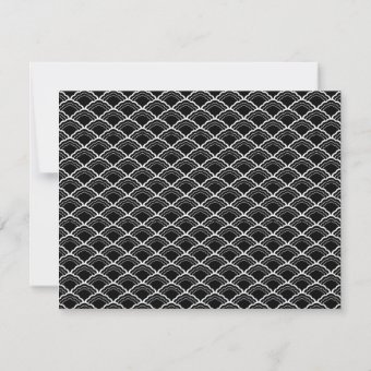 Couples Personalized Stationery Black Scallop Note Card | Zazzle