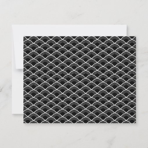 Couples Personalized Stationery Black Scallop Note Card | Zazzle
