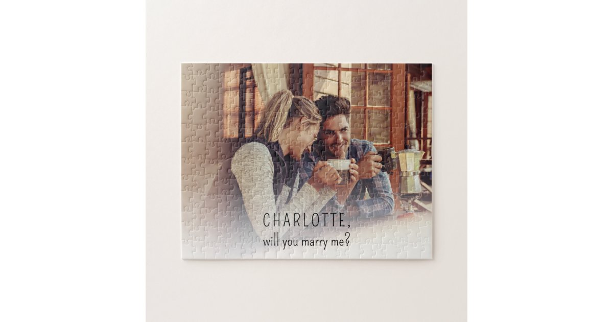 Couple's Photo Will You Marry Me Jigsaw Puzzle | Zazzle