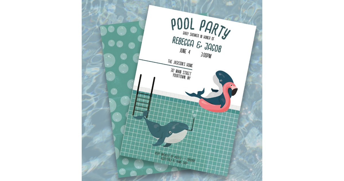 Couples Pool Party Baby Shower Invitation | Zazzle