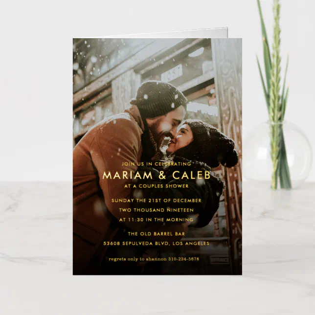 Couple's Shower Photo Engagement Party Invitation | Zazzle