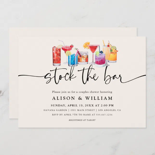 Couples Shower | Stock The Bar Invitation | Zazzle