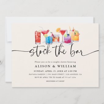 Couples Shower | Stock The Bar Invitation | Zazzle