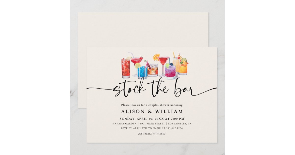 Couples Shower | Stock The Bar Invitation | Zazzle