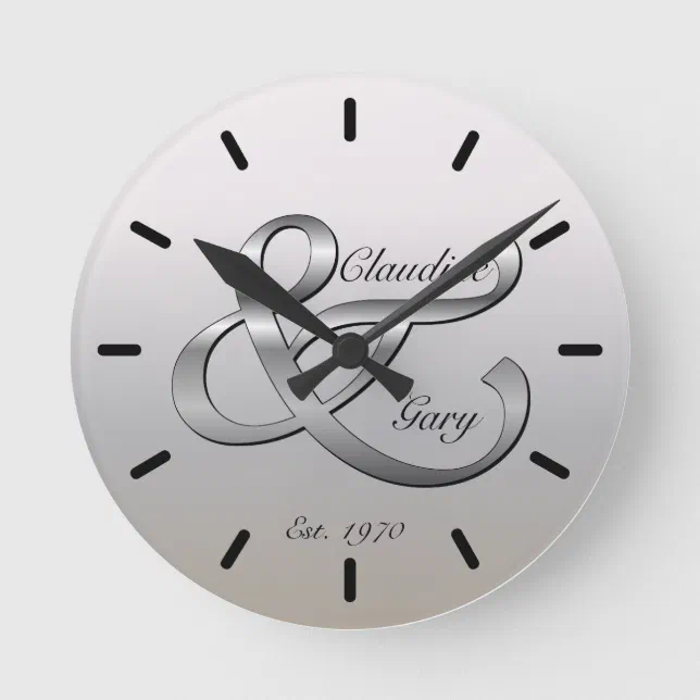 Couples Wall Clock Names & Date | Zazzle