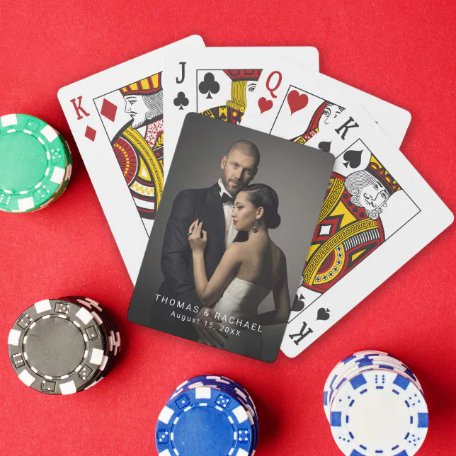 Couple's Wedding or Engagement Photo Poker Cards | Zazzle