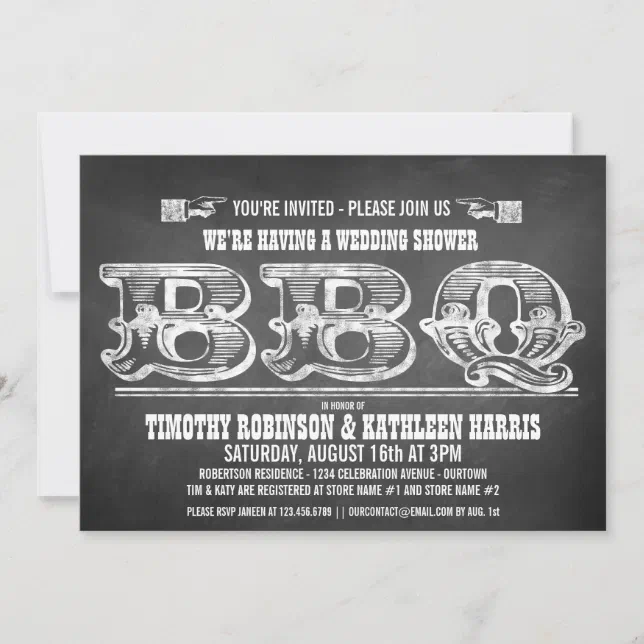 Couples Wedding Shower Barbeque Invitations | Zazzle