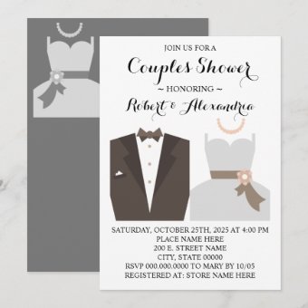 Couples Wedding Shower Bride & Groom Invitation | Zazzle