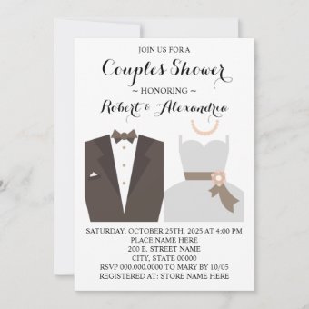 Couples Wedding Shower Bride & Groom Invitation | Zazzle