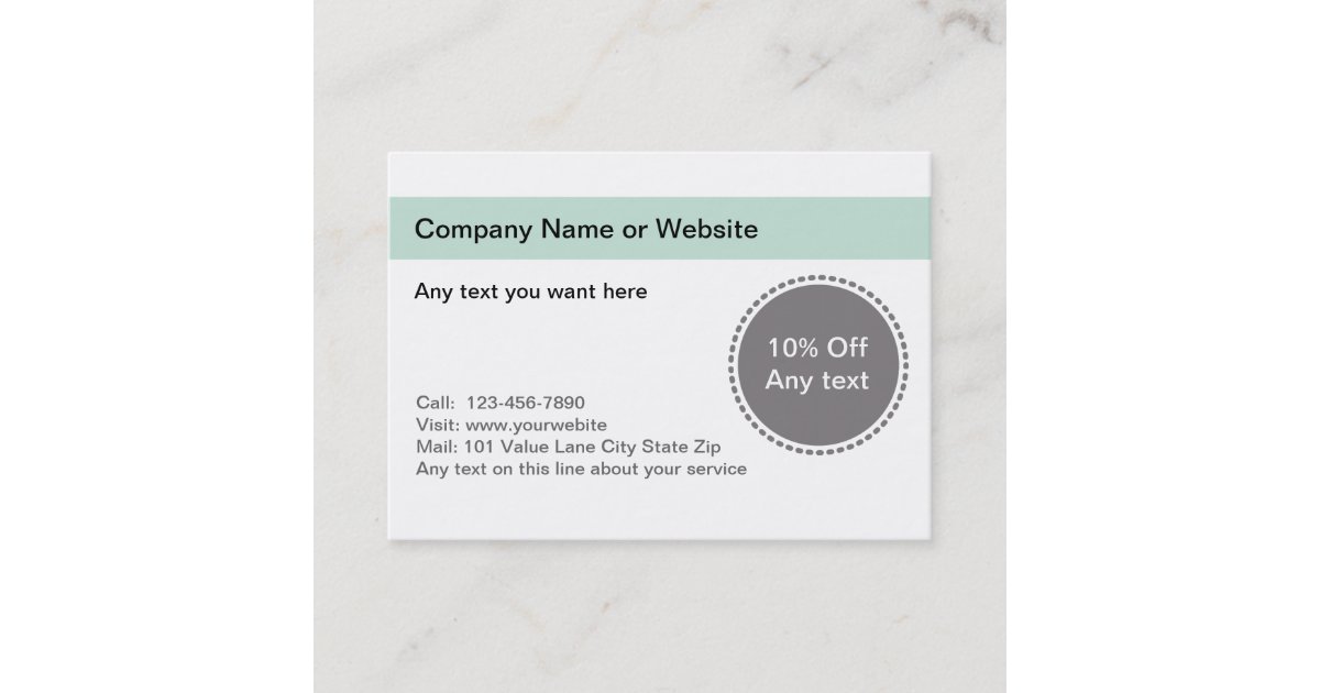 Coupon Business Cards | Zazzle
