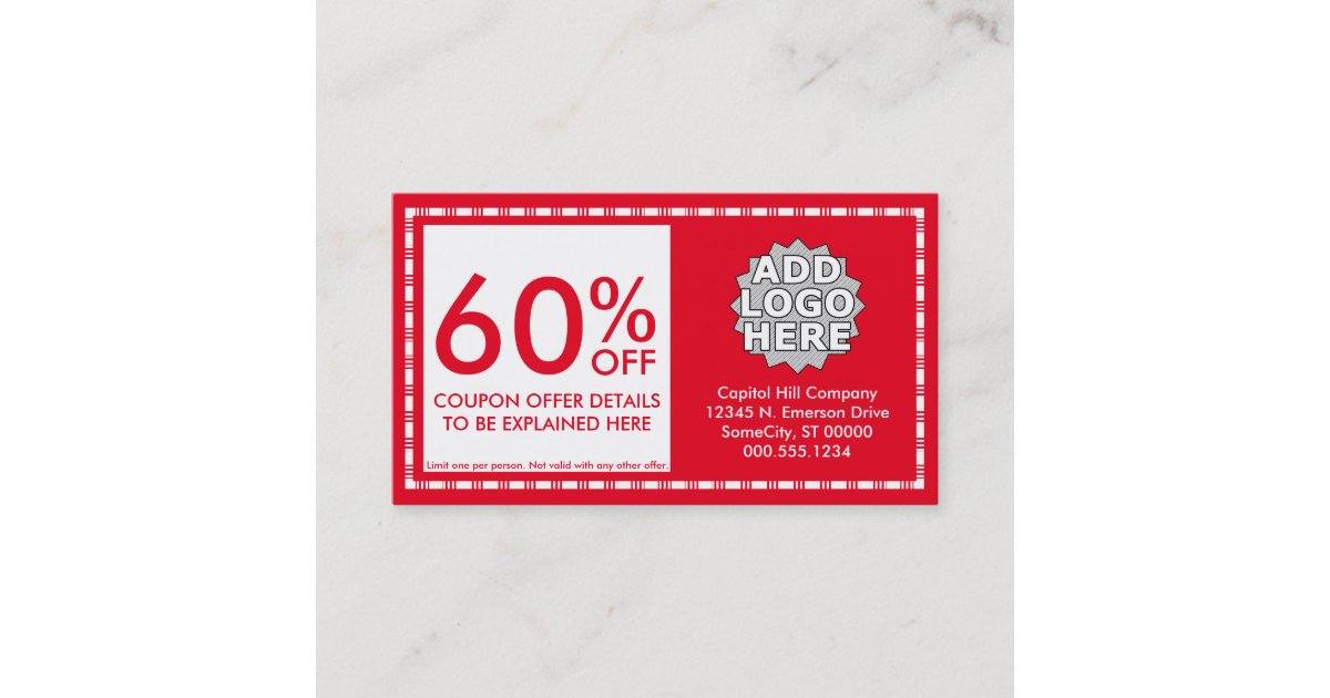 coupon. (color customizable) discount card | Zazzle.com