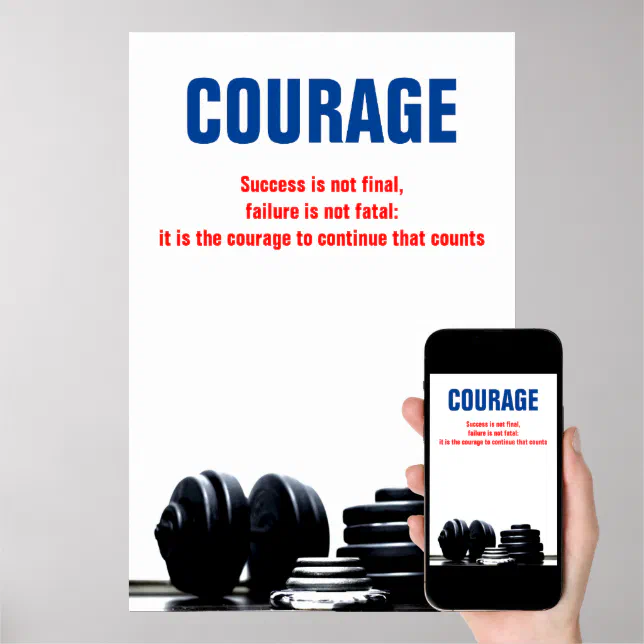 Courage Bodybuilding Training Motivational Poster | Zazzle