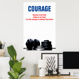 Courage Bodybuilding Training Motivational Poster | Zazzle