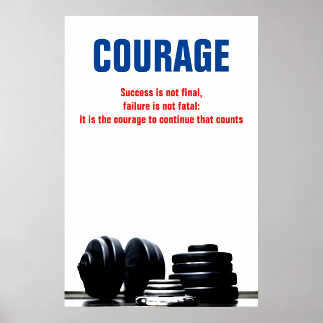 Courage Bodybuilding Training Motivational Poster | Zazzle