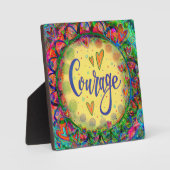 Courage Motivational Pretty BoHo Inspirivity Plaque | Zazzle