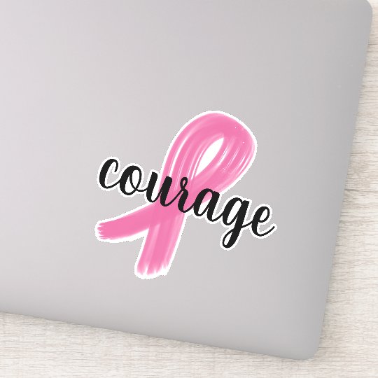 Courage Pink Ribbon Breast Cancer Sticker | Zazzle.com