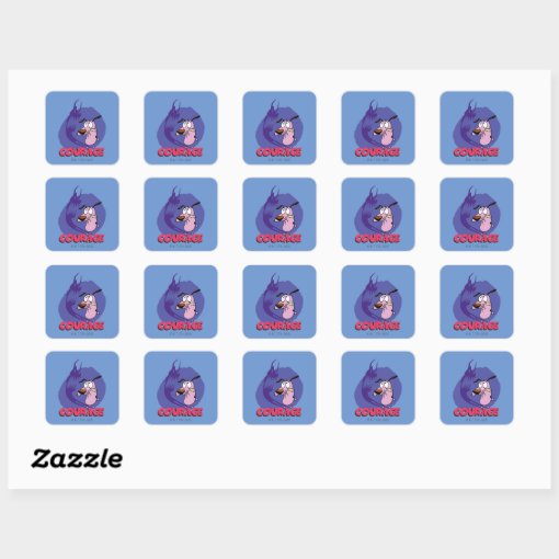 Courage the Cowardly Dog | Shadow Graphic Square Sticker | Zazzle