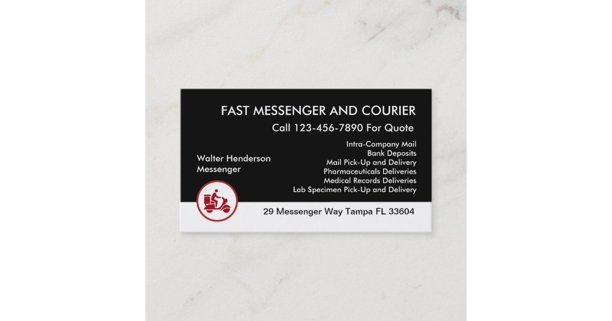 Courier And Delivery Services Business Card | Zazzle