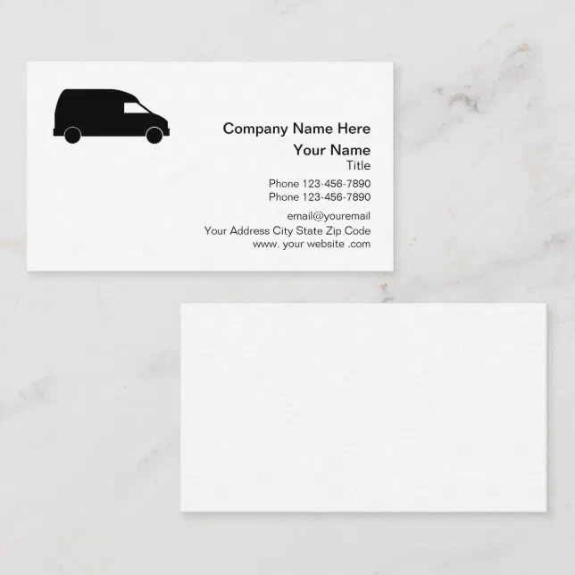 Courier Delivery Van Design Business Card | Zazzle