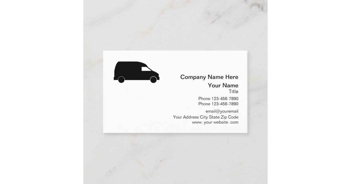 Courier Delivery Van Design Business Card | Zazzle