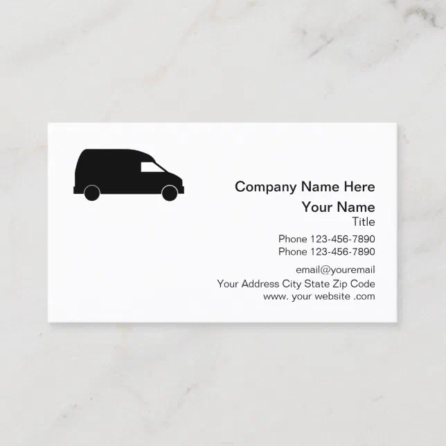 Courier Delivery Van Design Business Card | Zazzle