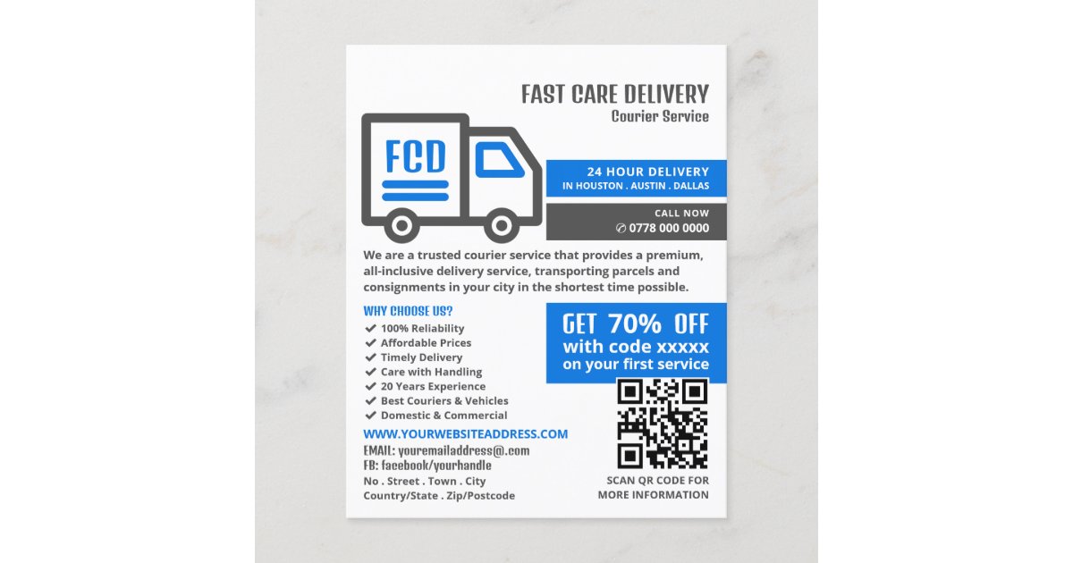 Courier Truck Logo, Courier Service Advertising Flyer | Zazzle