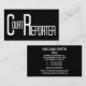 Court Reporter Black Simple Business Card | Zazzle
