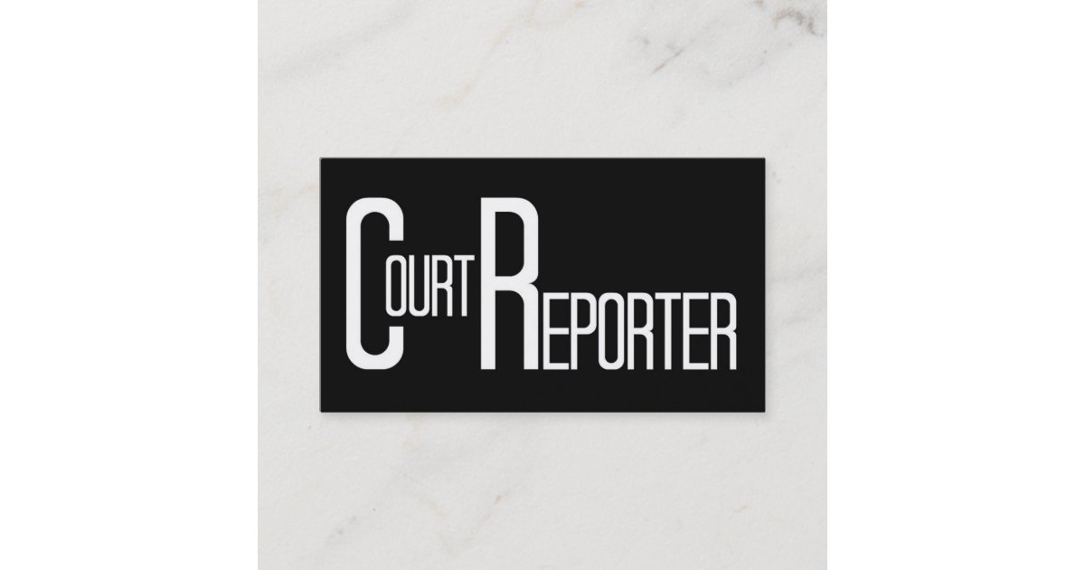 Court Reporter Black Simple Business Card | Zazzle