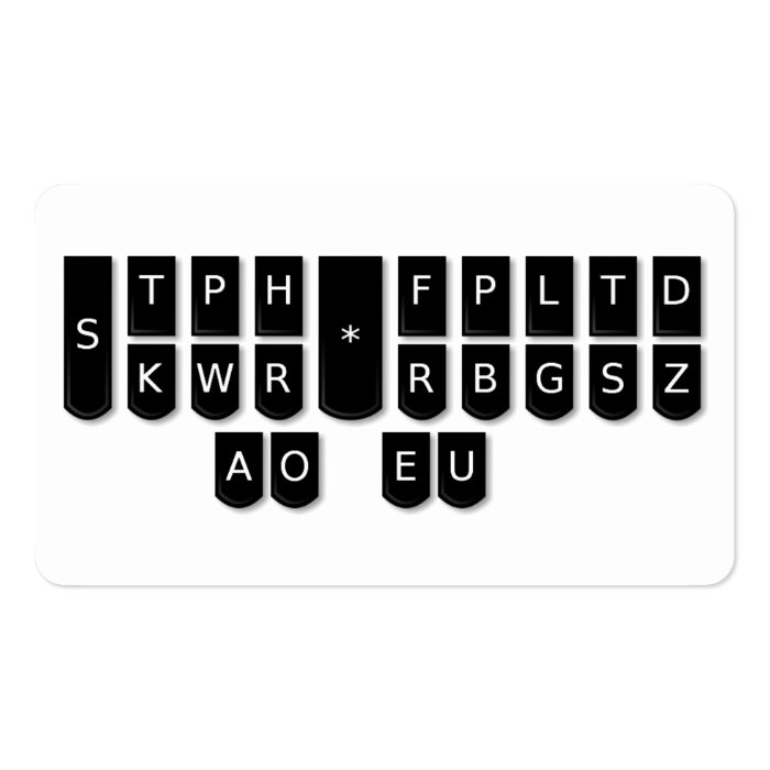 Court Reporter Black Steno Machine Keys Cards Zazzle