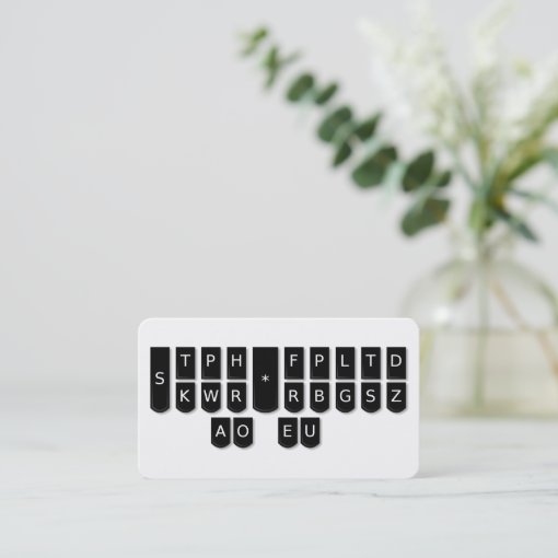 Court Reporter Black Steno Machine Keys Cards | Zazzle