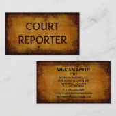Court Reporter Business Card | Zazzle