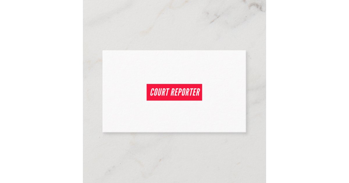 Court Reporter Business Cards | Zazzle