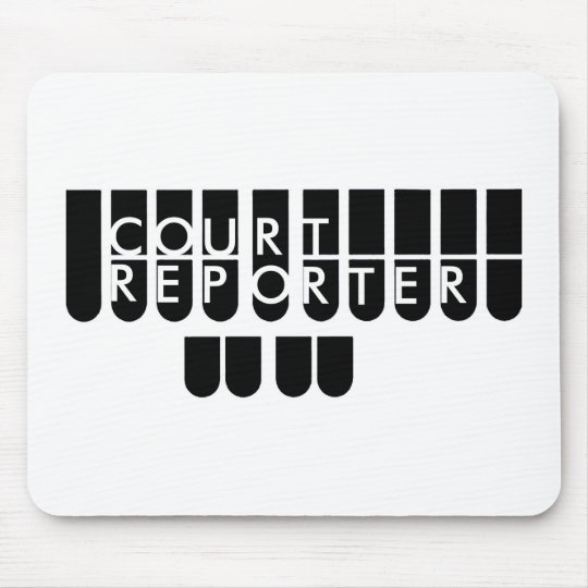 Court reporter keys black white mouse pad | Zazzle.com