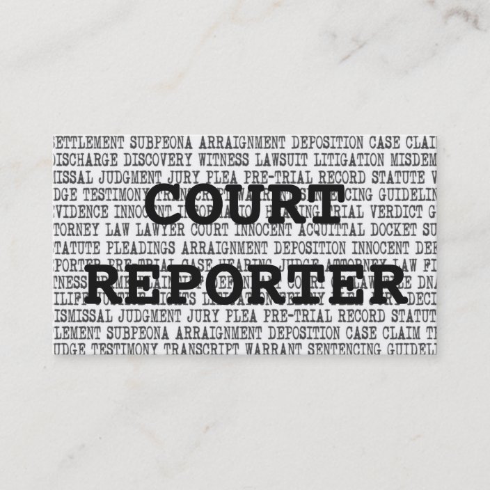 Court Reporter Legal Words Business Card | Zazzle.com
