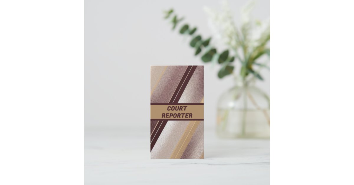 Court Reporter Modern Lines Business Card | Zazzle