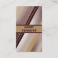 Court Reporter Modern Lines Business Card | Zazzle