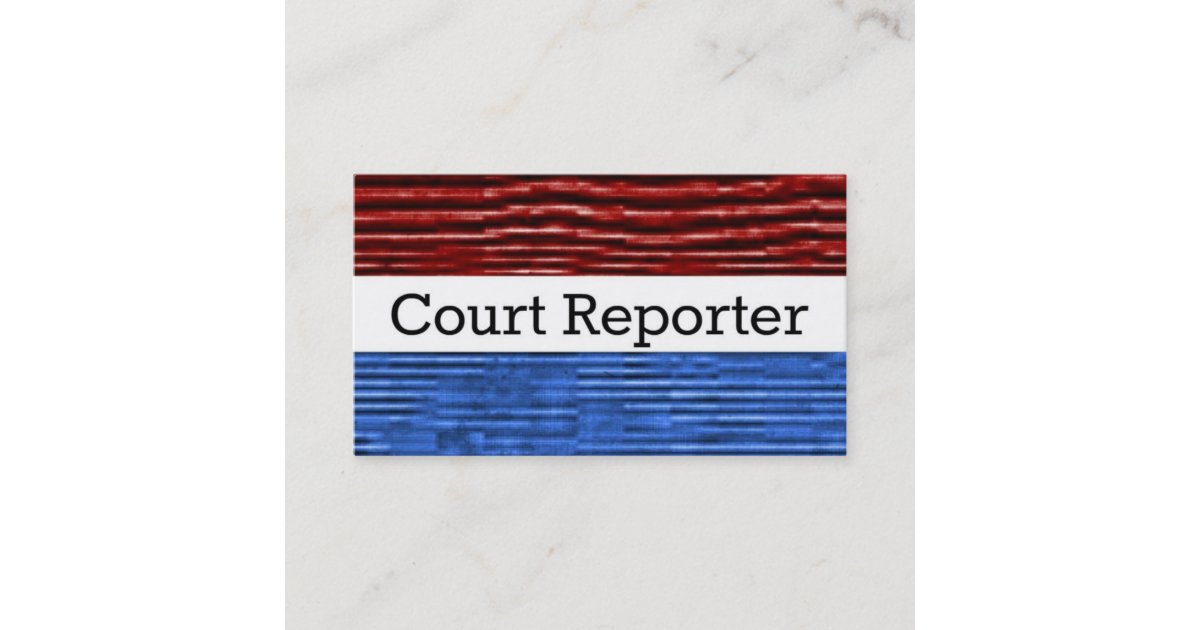 Court Reporter Patriotic Business Card | Zazzle