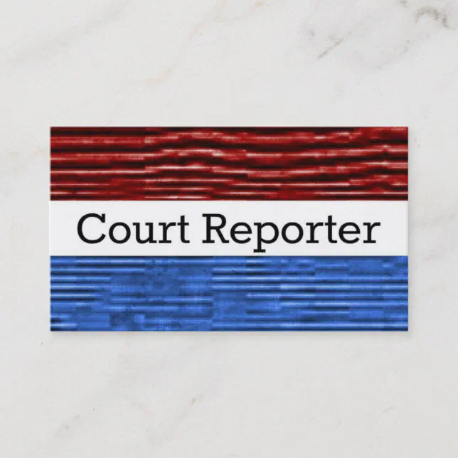 Court Reporter Patriotic Business Card | Zazzle