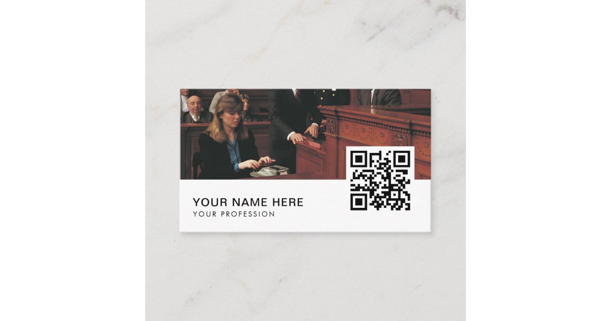 court reporter QR Code Business Card | Zazzle