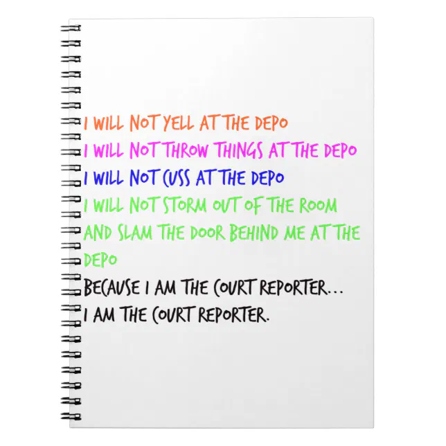 Court Reporter Temper Tantrum Notebook | Zazzle