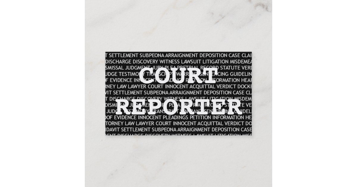 Court Reporter Words Business Card | Zazzle