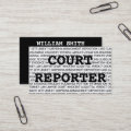 Court Reporter Words Business Card | Zazzle