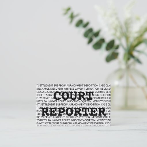 Court Reporter Words Business Card | Zazzle