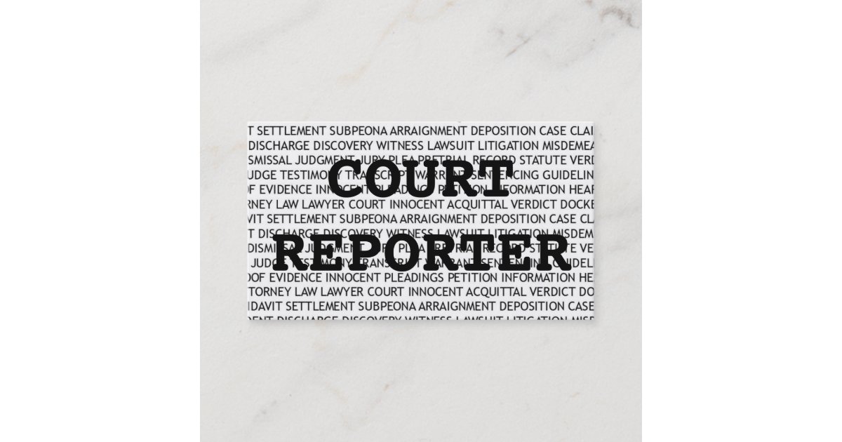 Court Reporter Words Business Card | Zazzle