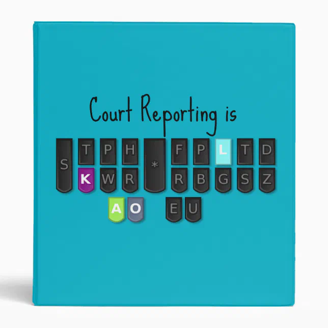 Court Reporting is Cool Steno Keyboard Binder | Zazzle