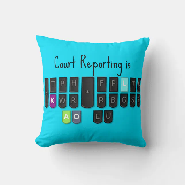 Court Reporting is Cool Steno Keyboard Pillow | Zazzle