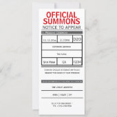 Court Summons Notice To Appear Novelty Wedding Invitation | Zazzle