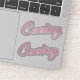 Courtney name pink decorative cursive x2 sticker | Zazzle