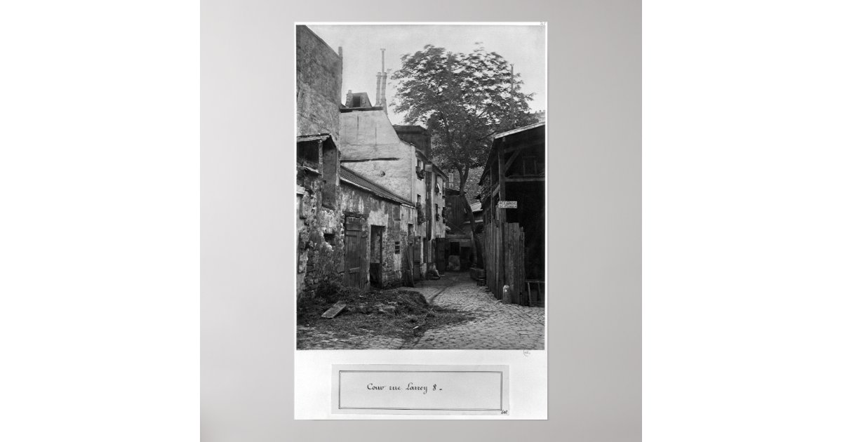 Courtyard at rue Larrey 8, Paris, 1858-78 Poster | Zazzle